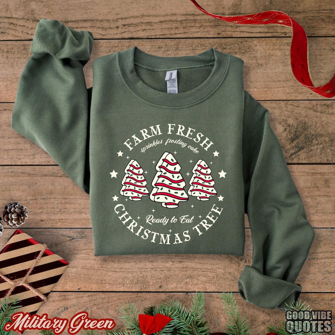 Farm Fresh Tree Sweatshirt, Tree Cake Sweater, Cake Sweatshirt ...
