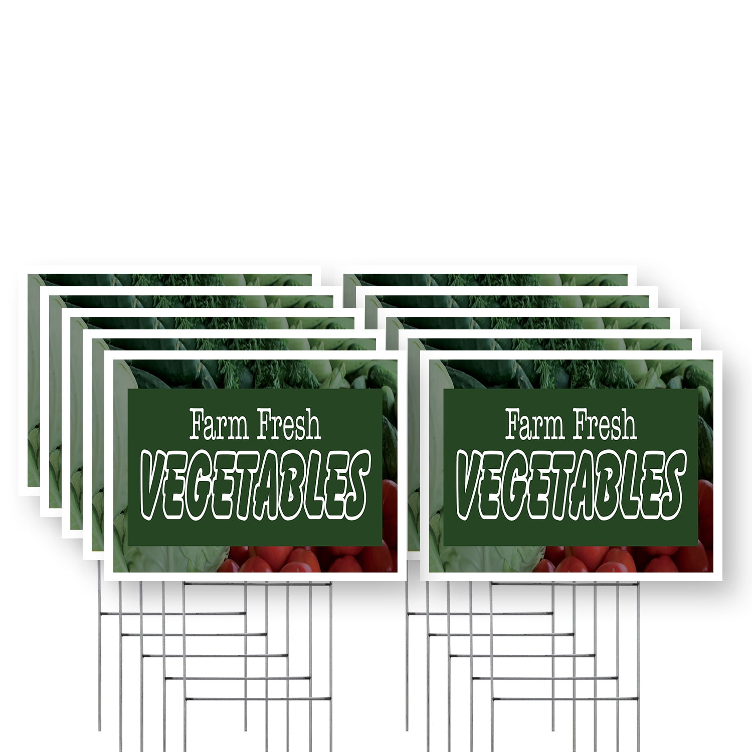 Farm Fresh Vegetables Yard Sign 10 Pack of 18 Inch x 24 Inch Single ...