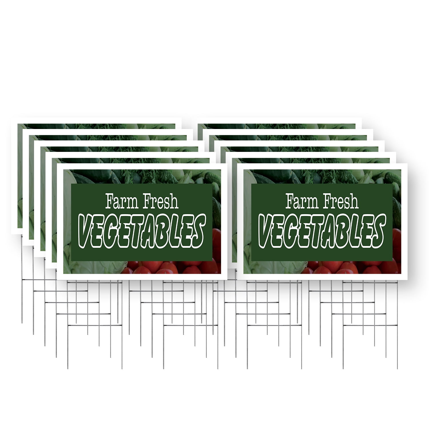 Farm Fresh Vegetables Yard Sign 10 Pack of 24 Inch x 36 Inch Double ...