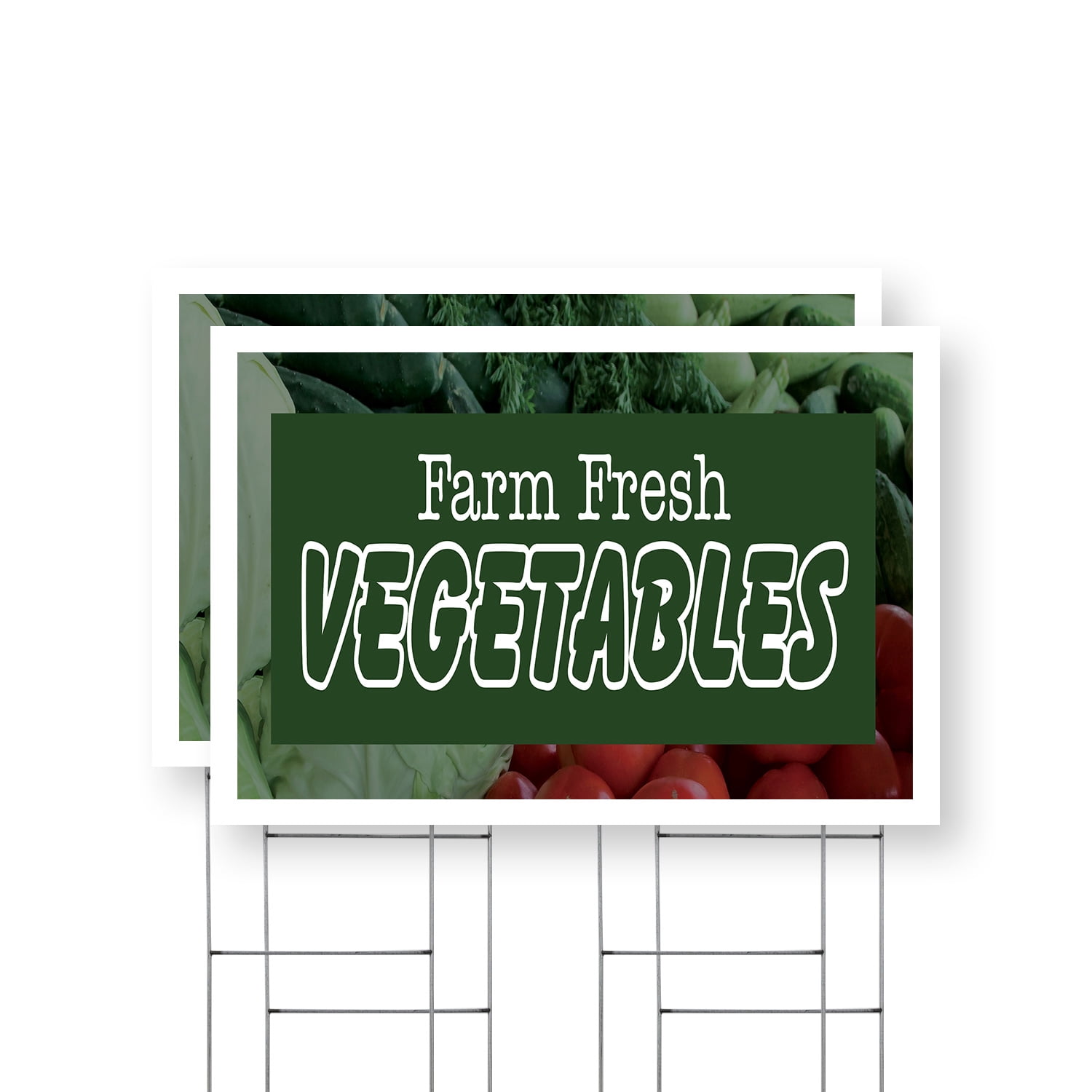 Farm Fresh Vegetables Yard Sign 2 Pack of 24 Inch x 36 Inch Single ...