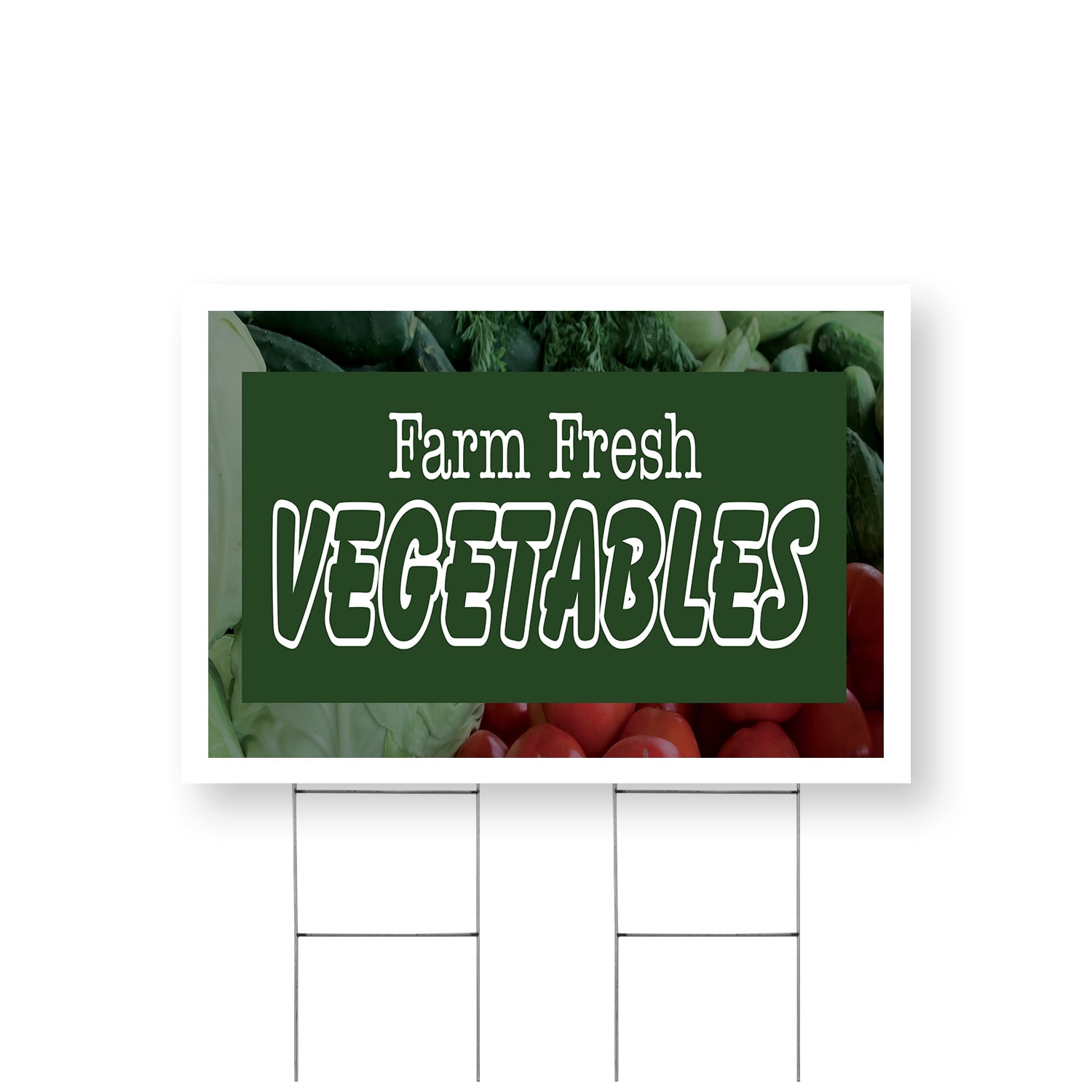 Farm Fresh Vegetables Yard Sign 24 Inch x 36 Inch Single Sided ...