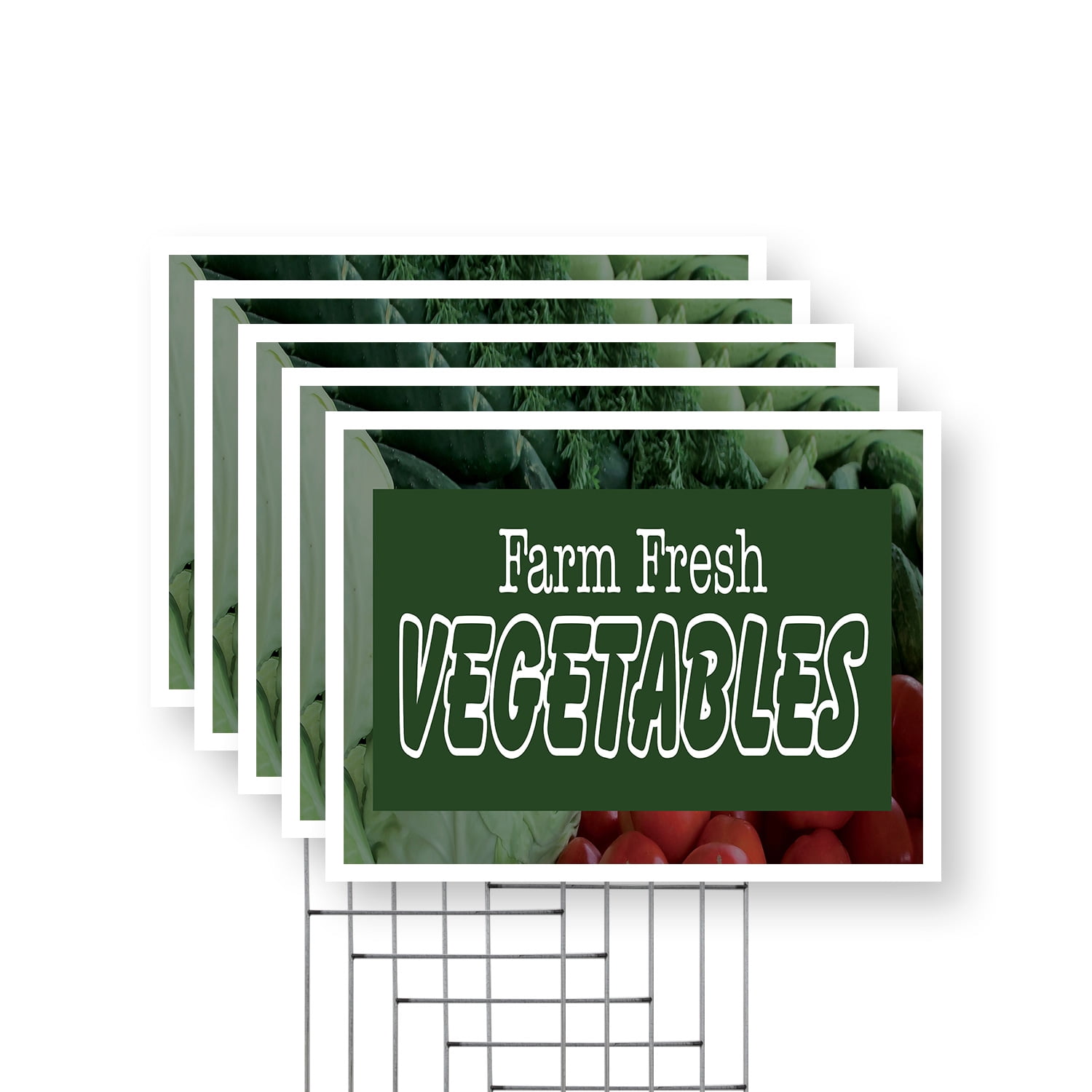 Farm Fresh Vegetables Yard Sign 5 Pack of 18 Inch x 24 Inch Single ...