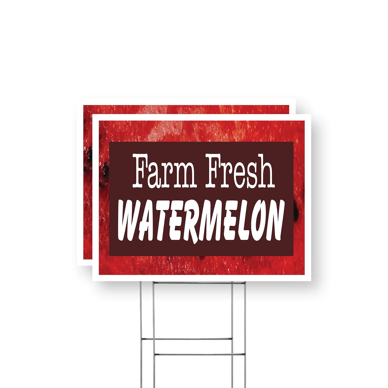 Farm Fresh Watermelon Yard Sign 2 Pack of 18 Inch x 24 Inch Double ...