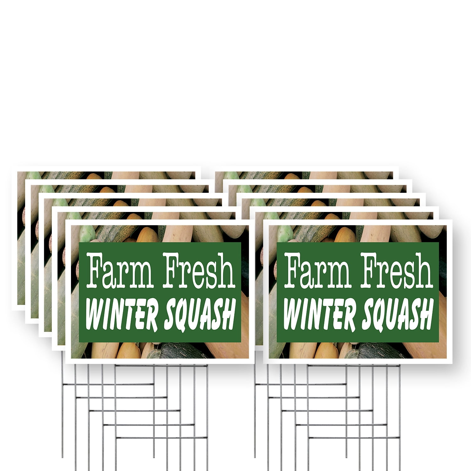 Farm Fresh Winter Squash Yard Sign 10 Pack of 18 Inch x 24 Inch Double ...