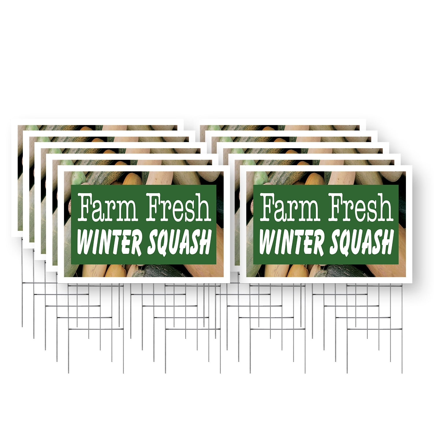 Farm Fresh Winter Squash Yard Sign 10 Pack of 24 Inch x 36 Inch Double ...