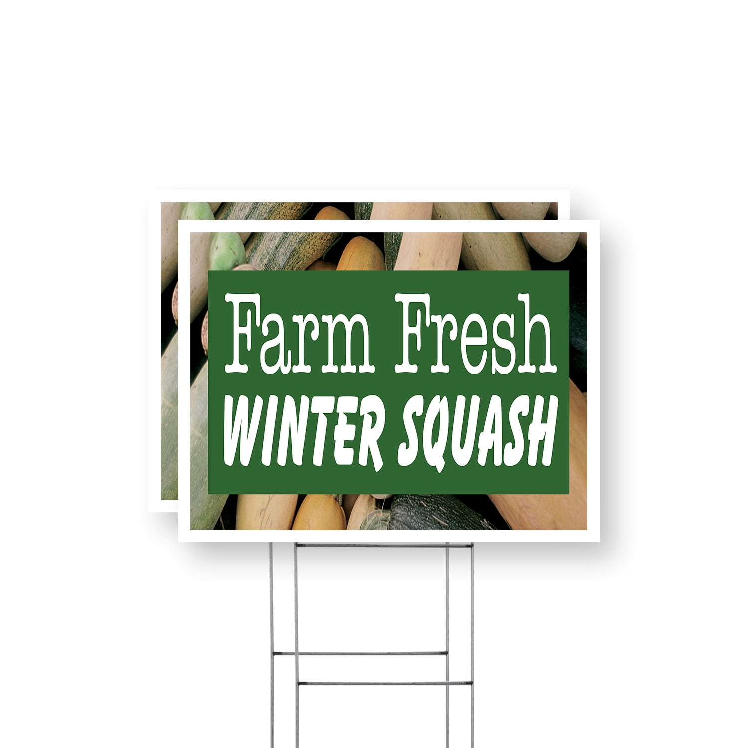 Farm Fresh Winter Squash Yard Sign 2 Pack of 18 Inch x 24 Inch Single ...