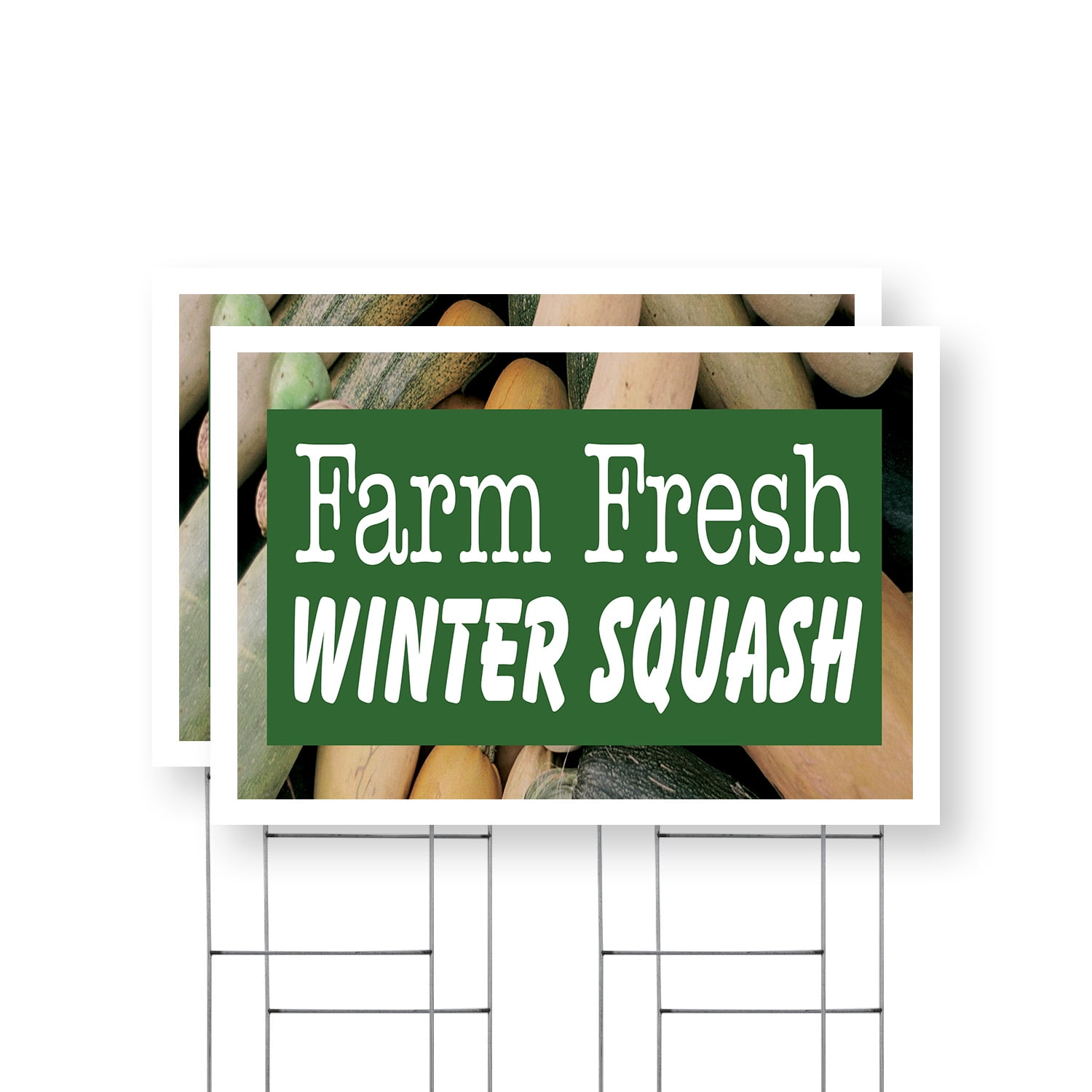 Farm Fresh Winter Squash Yard Sign 2 Pack of 24 Inch x 36 Inch Double ...