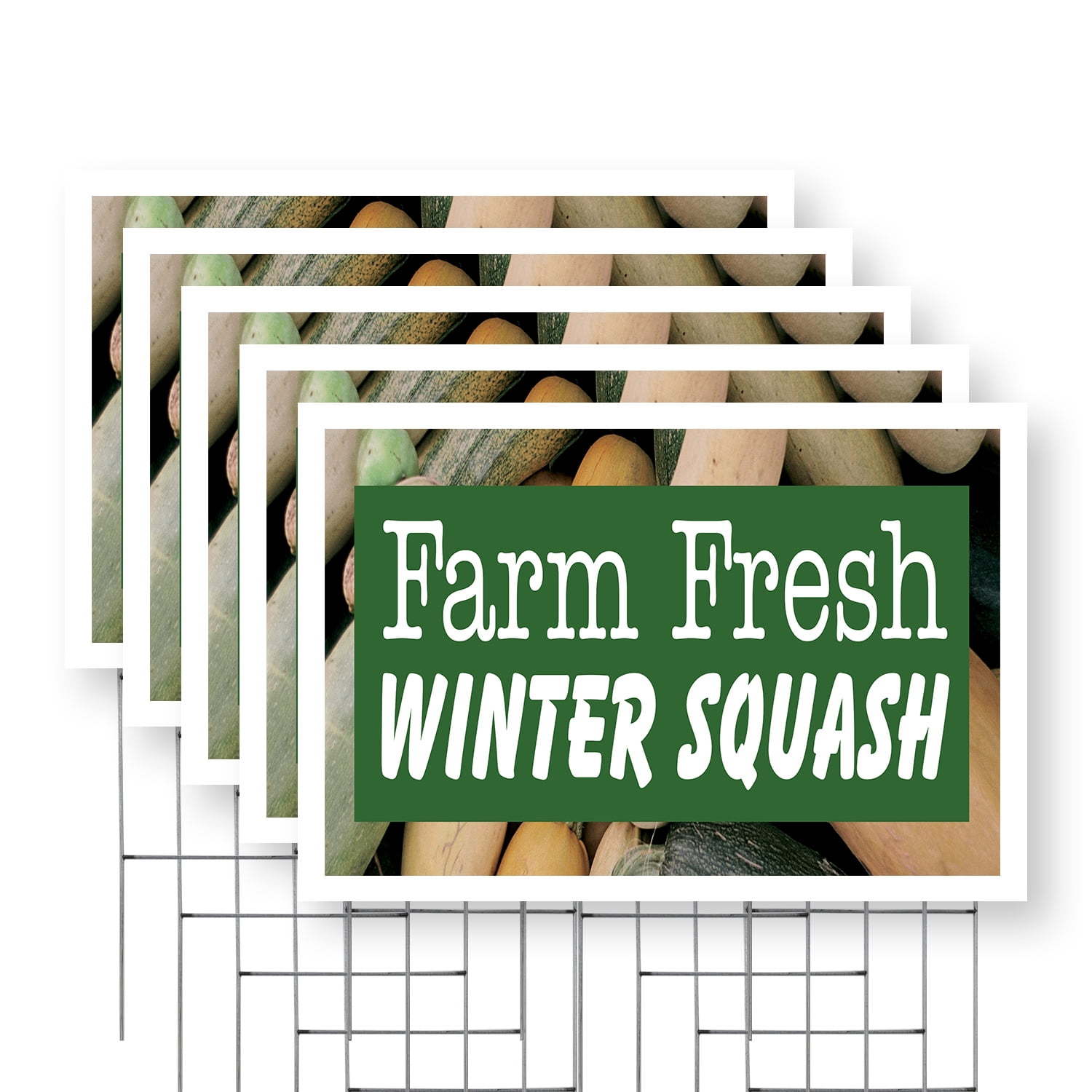 Farm Fresh Winter Squash Yard Sign 5 Pack of 24 Inch x 36 Inch Double ...