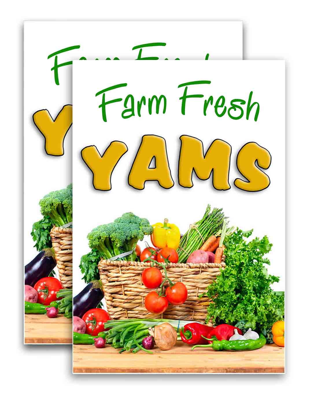 Farm Fresh Yams (24" X 36") Vinyl Decal Only (Pack of 2) |Sign|Sticker ...