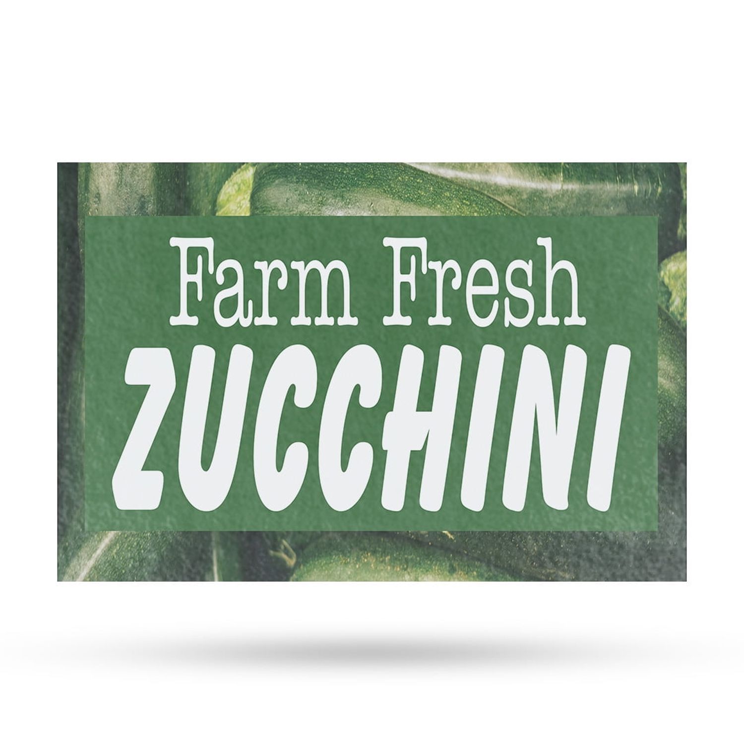 Farm Fresh Zucchini Vinyl Decal 24 Inch x 36 Inch Weatherproof Heavy ...