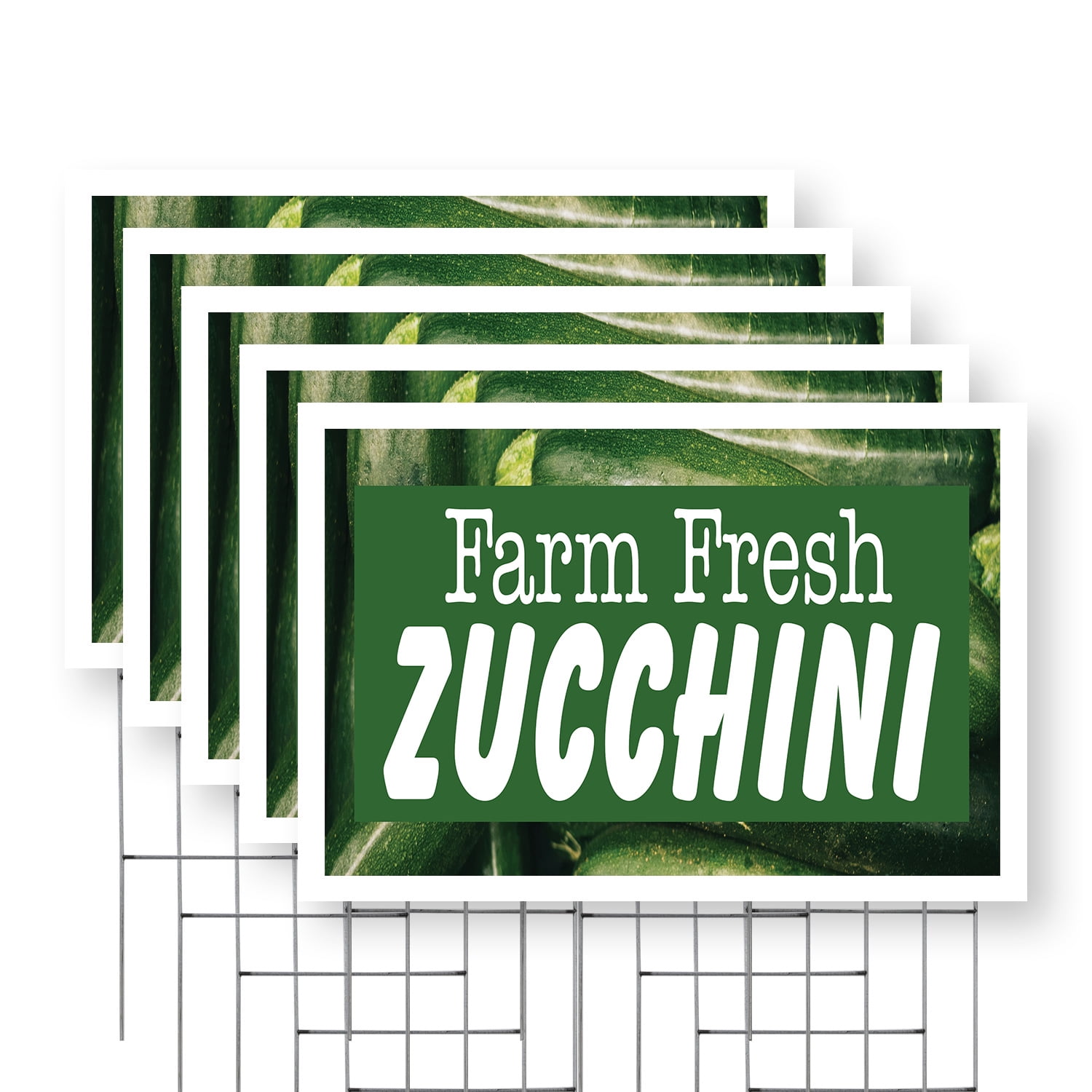 Farm Fresh Zucchini Yard Sign 5 Pack of 24 Inch x 36 Inch Single Sided ...