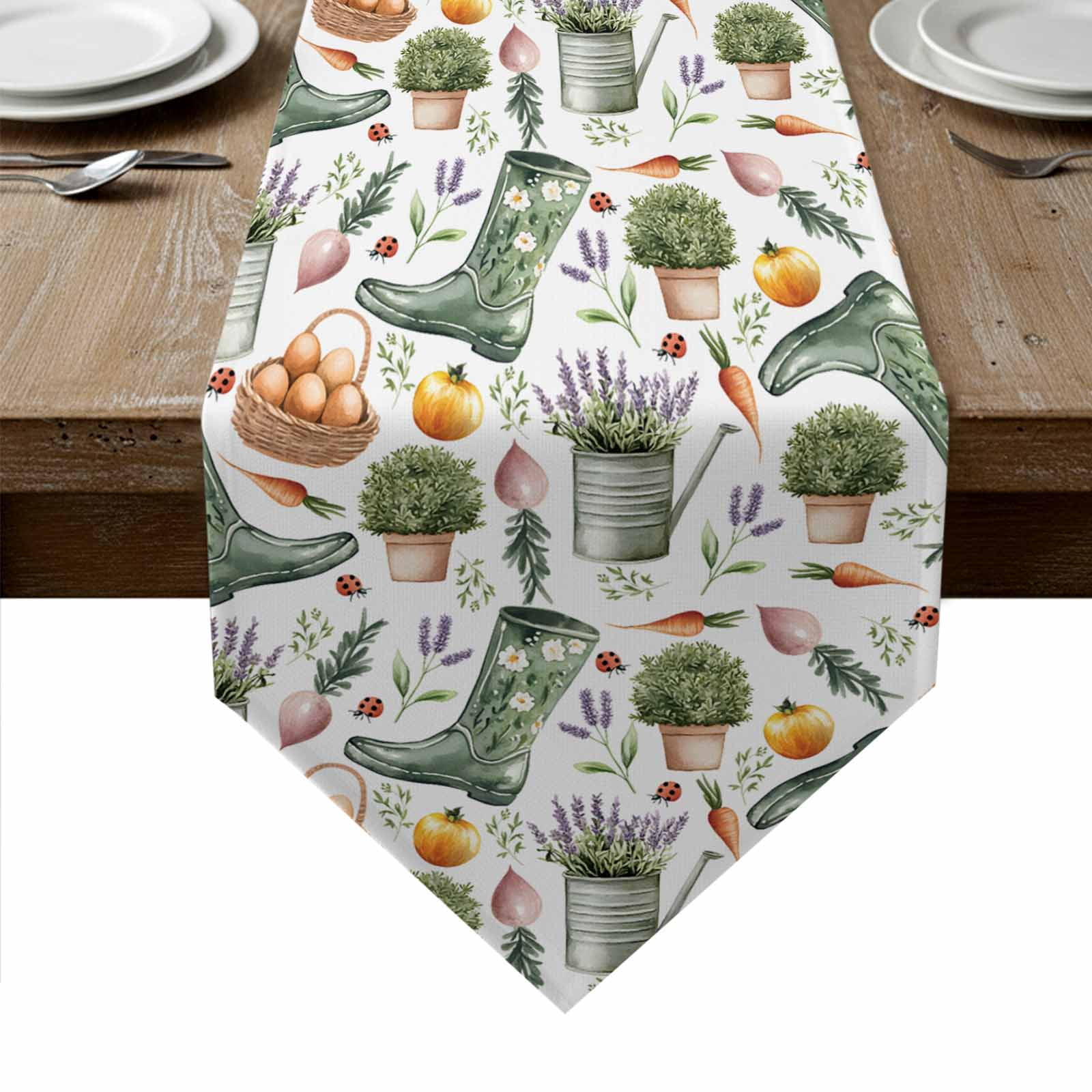 Farm Fruit Table Runner Linen Burlap Table Runner 120 Inches Long ...