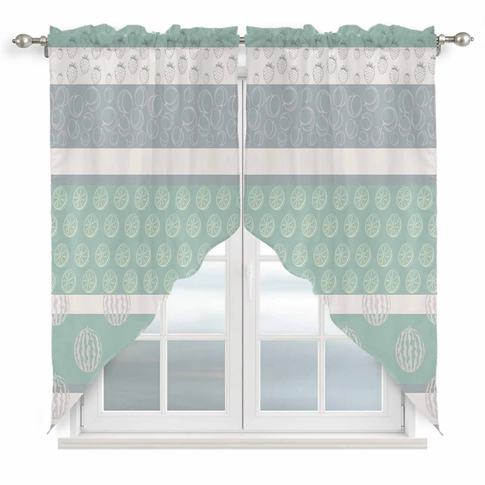 Farm Fruits Swag Valances for Windows 2 Pack, Kitchen Window Curtains ...