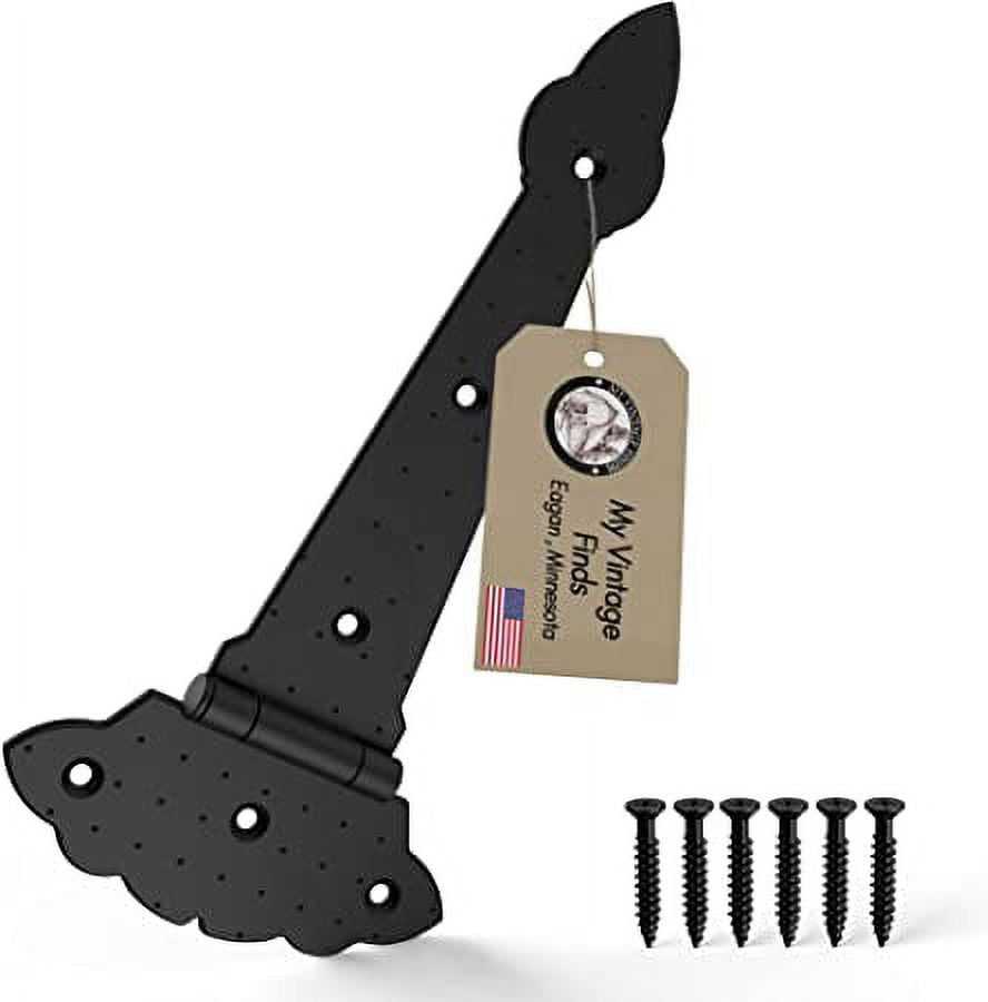 Farm Gate Hinge Decorative Strap Hinge Black Strap Gate Hinges | 4-Pack ...