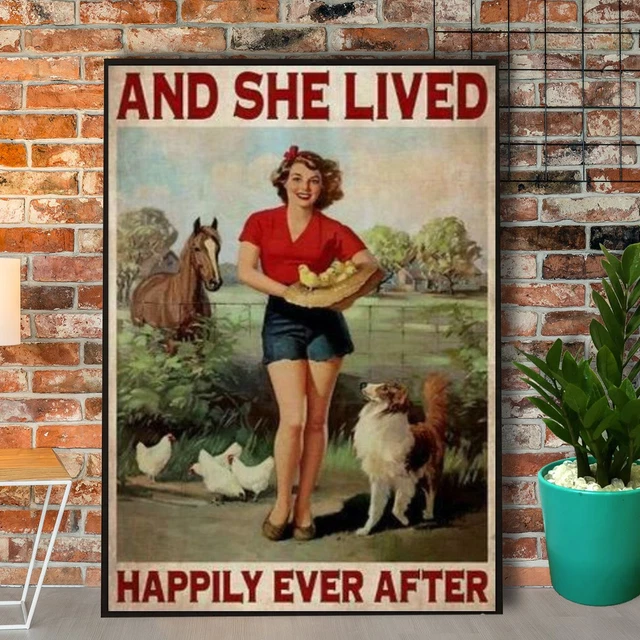 Farm Girl And Chicken Dogs And She Lived Happily Ever After Paper ...