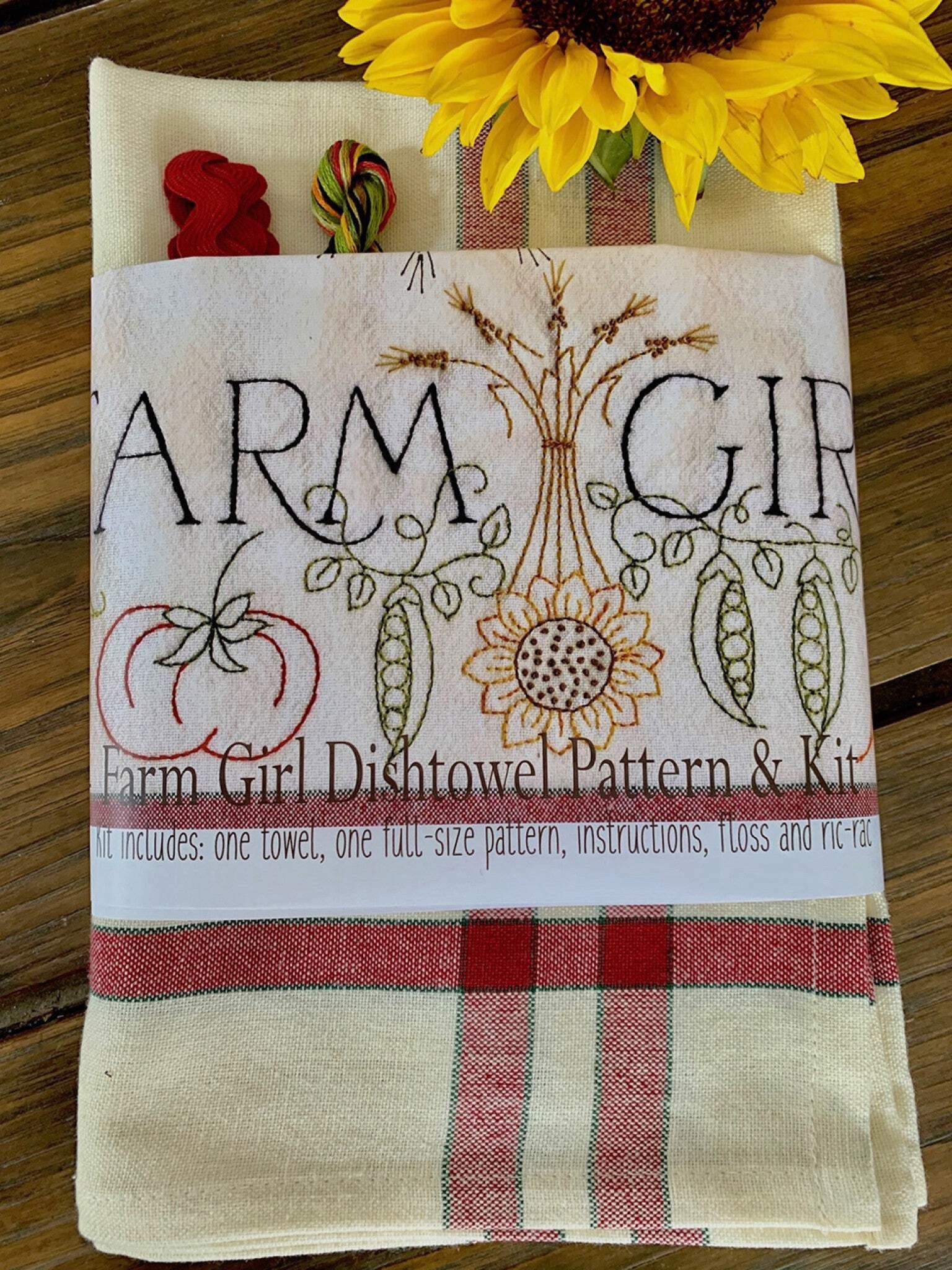 Farm Girl Dishtowel Hand Embroidery Kit by Barri Sue Gaudet from ...