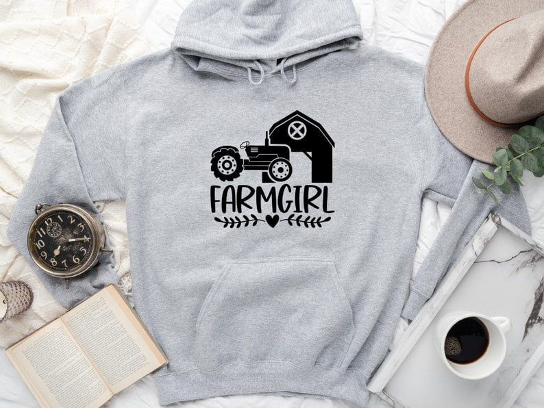 Farm Girl Hoodie, Country Girl , Over Farming Hoodie, Outfit for Woman ...