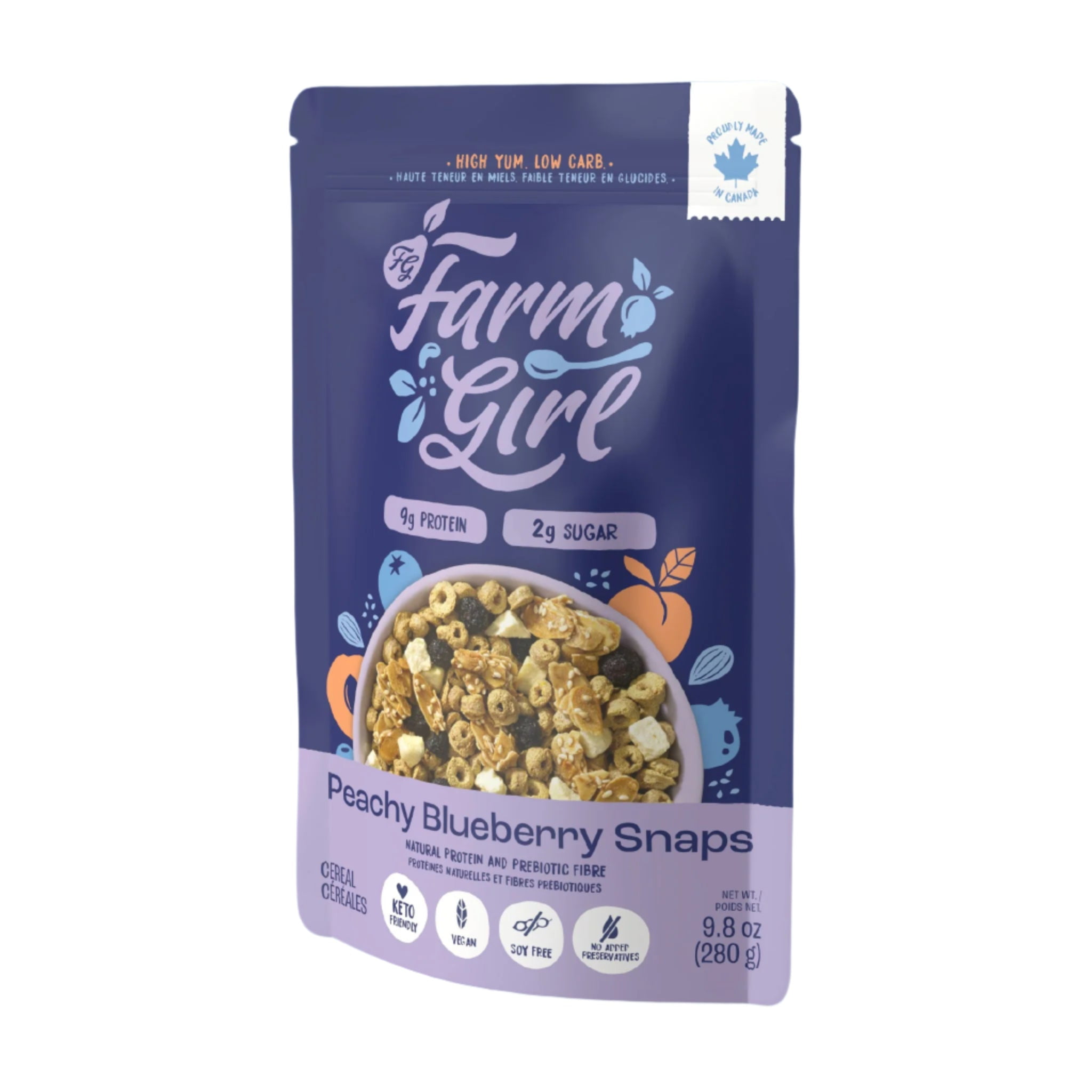 Farm Girl Peachy Blueberry Snaps Cereal, 280g/9.8 oz - Walmart.com