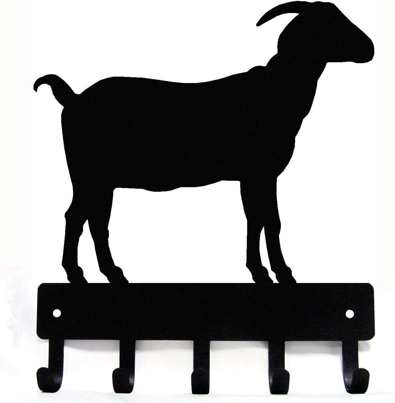 Farm Horned Goat #1 Key Rack - Small 6 inch Wide with 5 Hooks - Made in ...