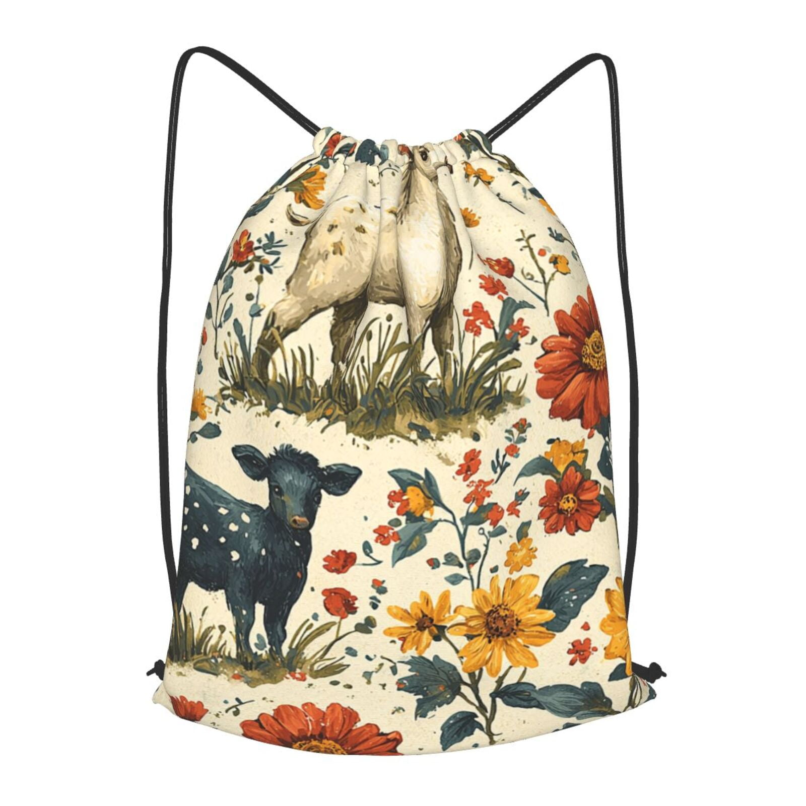 Farm House Animals Goat Drawstring Backpack Gym String Bag Sports ...