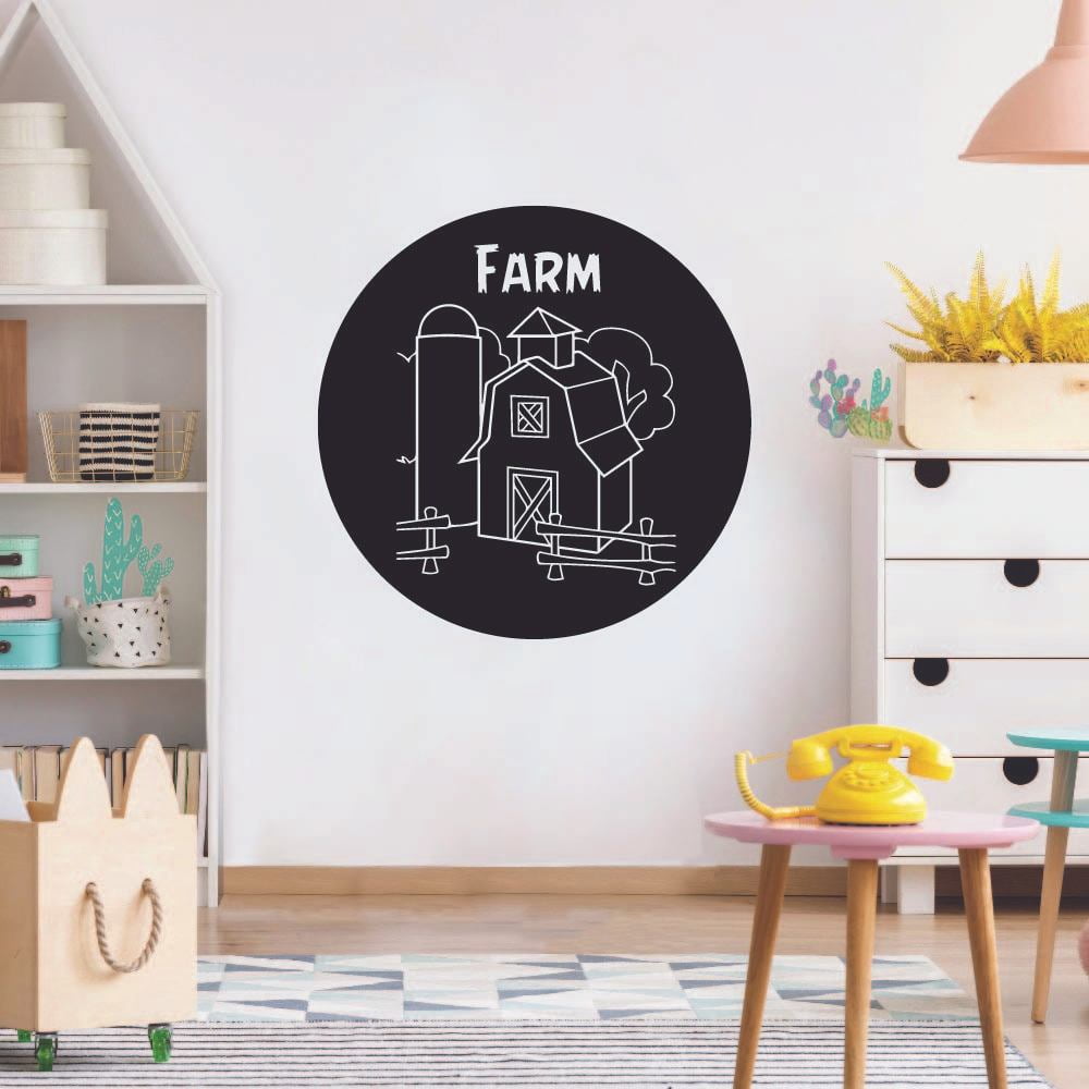 Farm House Barn Cartoon Drawing Farm Life Animal Animals Wall Sticker ...