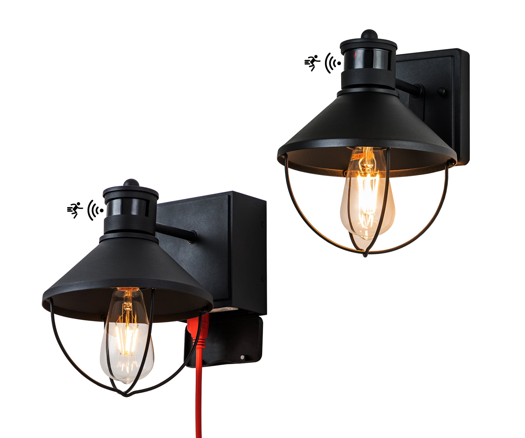 Farm House Barn Wall Sconce with GFCI outlet 2 pack(ONLY 1 with outlet ...