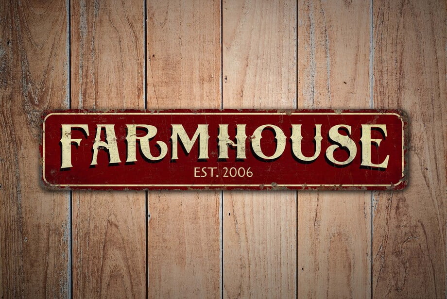 Farm House Sign Farm House Decor Farm House EST Vintage Style Sign ...