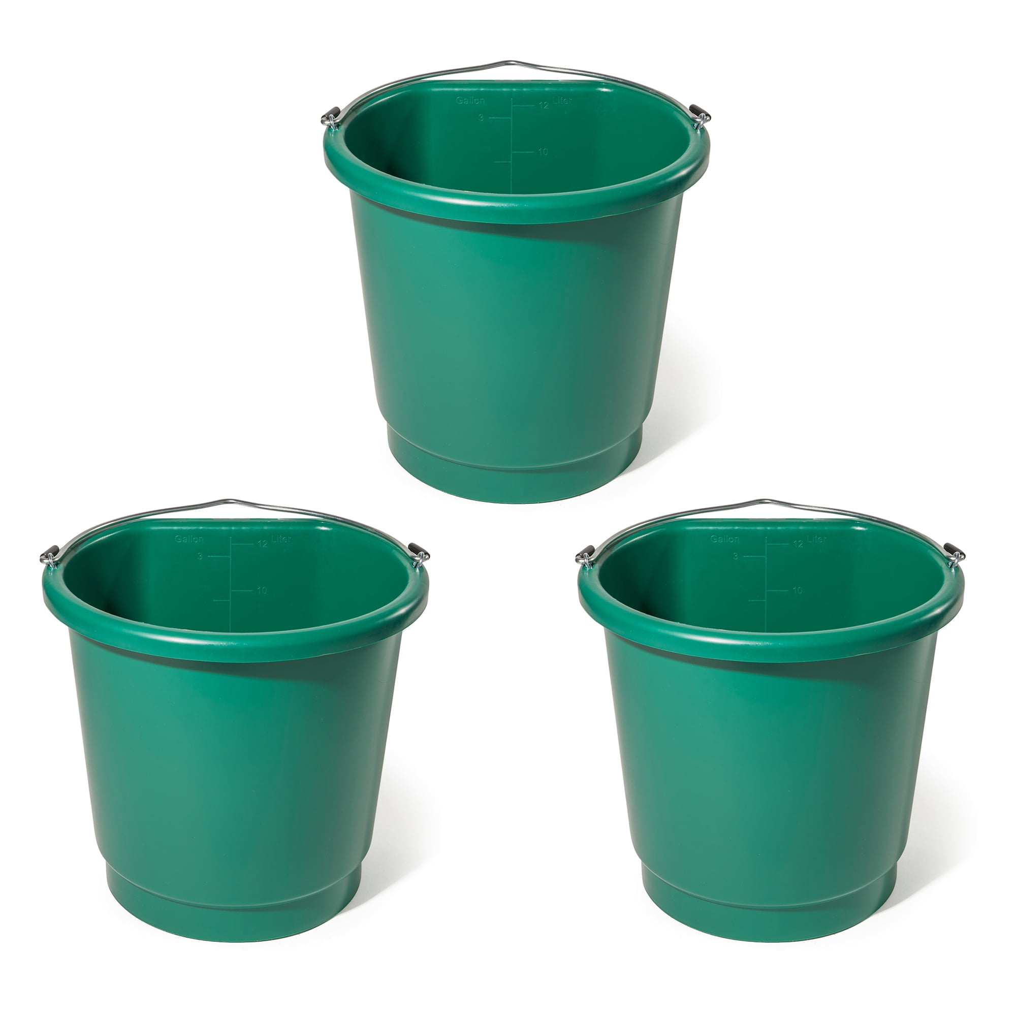 Farm Innovators 3 Gal Flat Back Plastic Heated Bucket, 70W, Green (3 ...