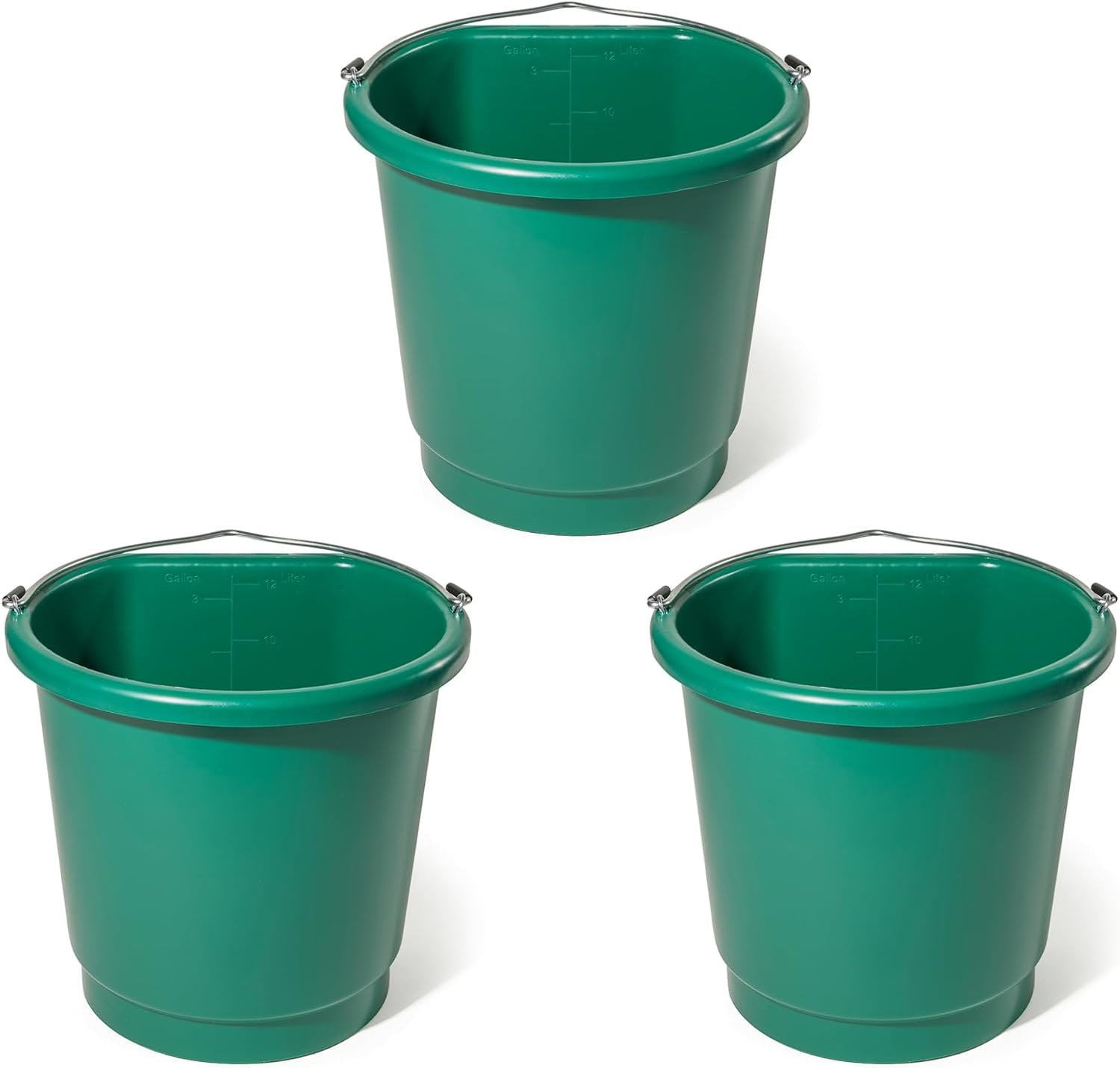 Farm Innovators 3 Gallon Flat Back Plastic Heated Bucket with Metal ...