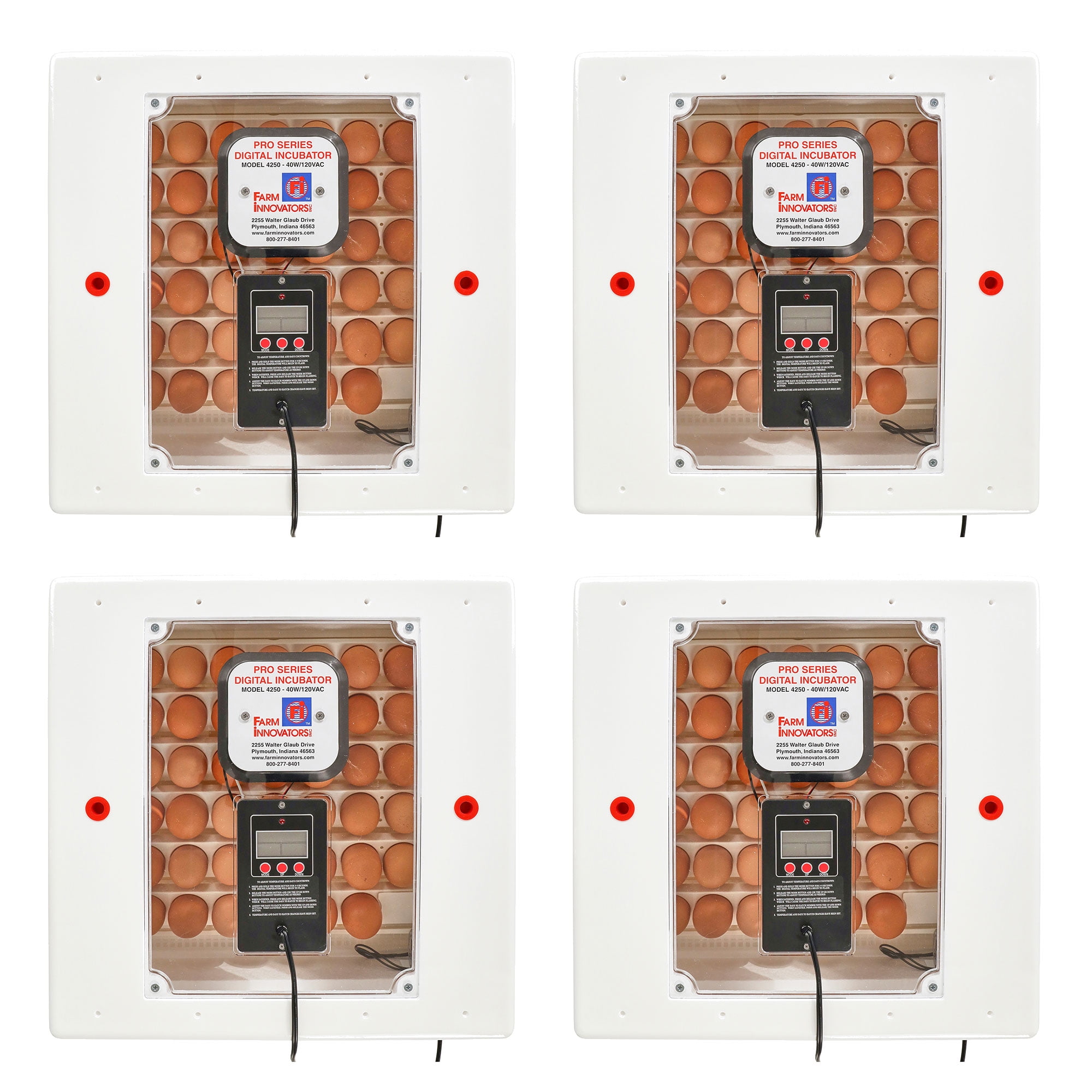 Farm Innovators Digital Egg Incubator for Improved Hatching, 4 Pack ...