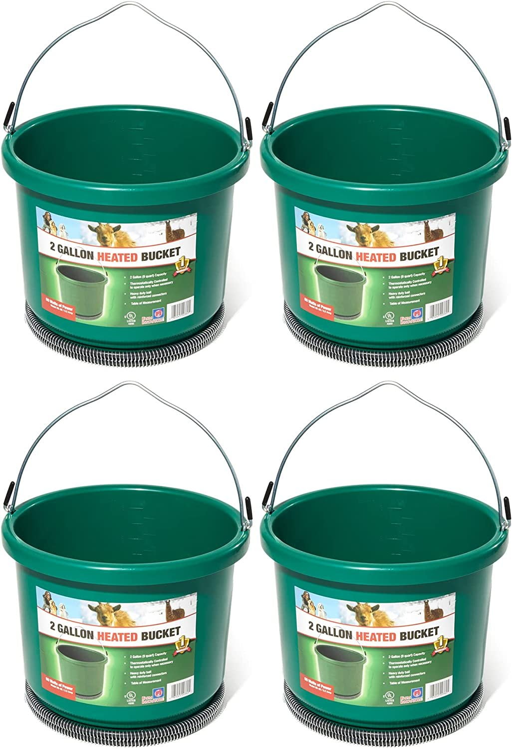 Farm Innovators HB-60 9 Quart 2 Gallon Plastic Heated Bucket w/Metal ...