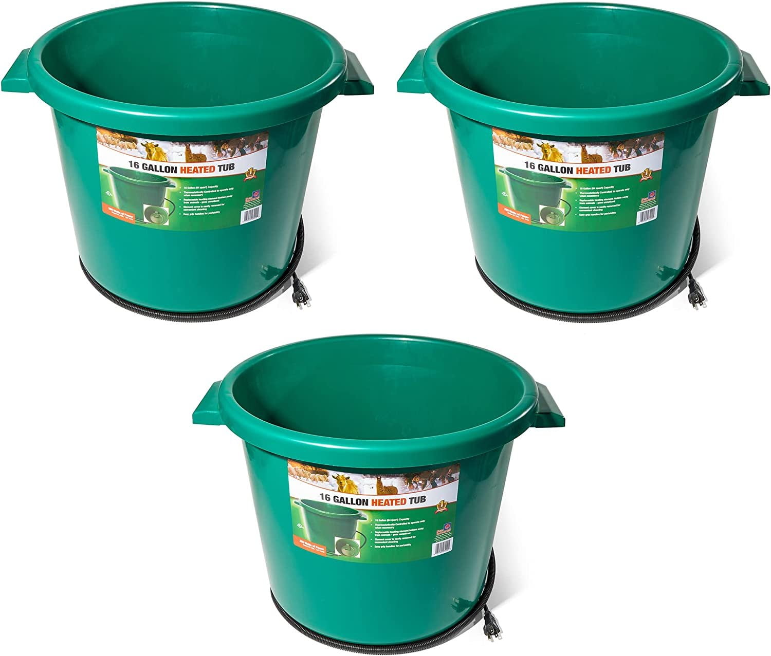 Farm Innovators HT-200 16 Gallon Plastic Heated Livestock Pet Farm ...