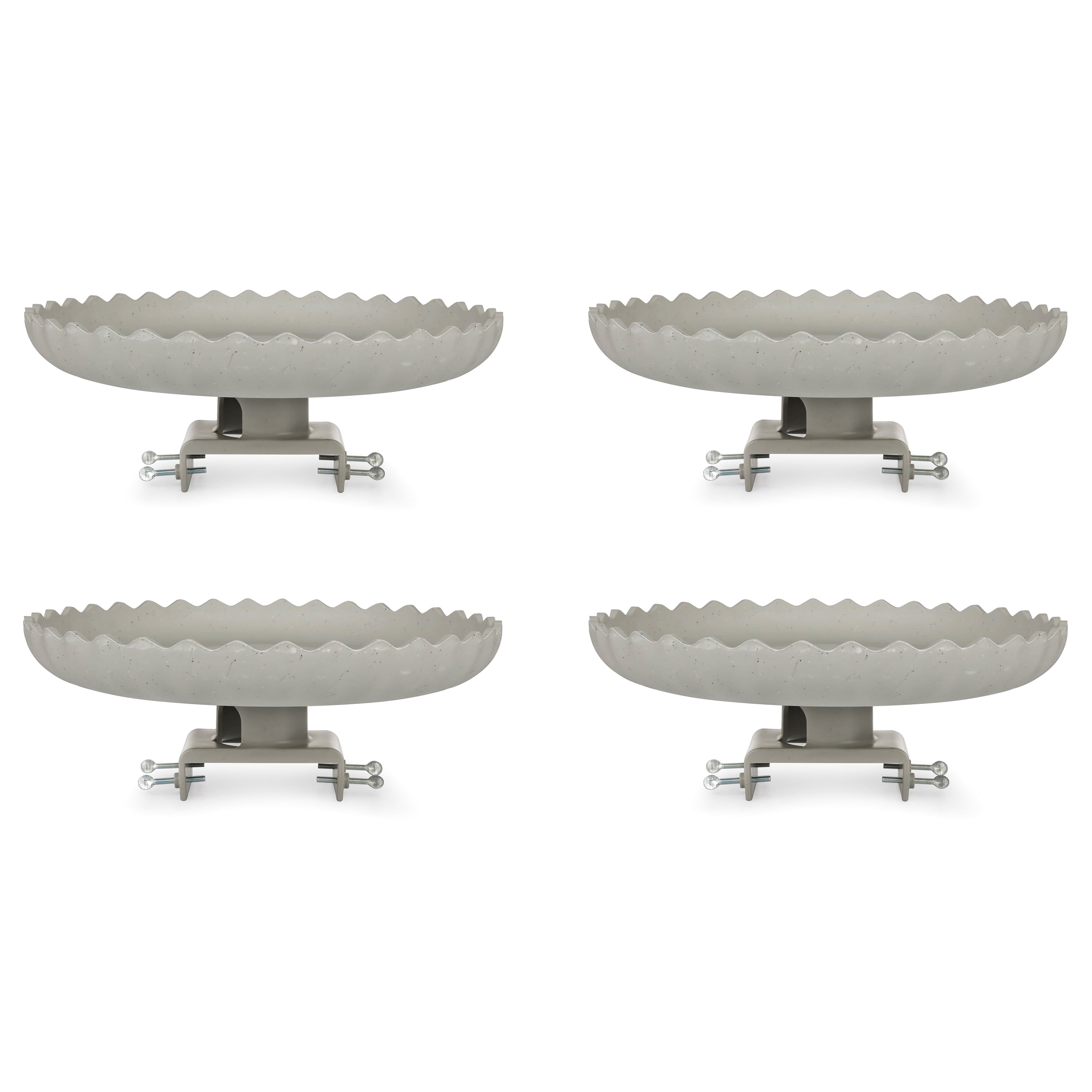 Farm Innovators Stone Scallop Heated Birdbath w/ Deck Mount, Gray (4 ...