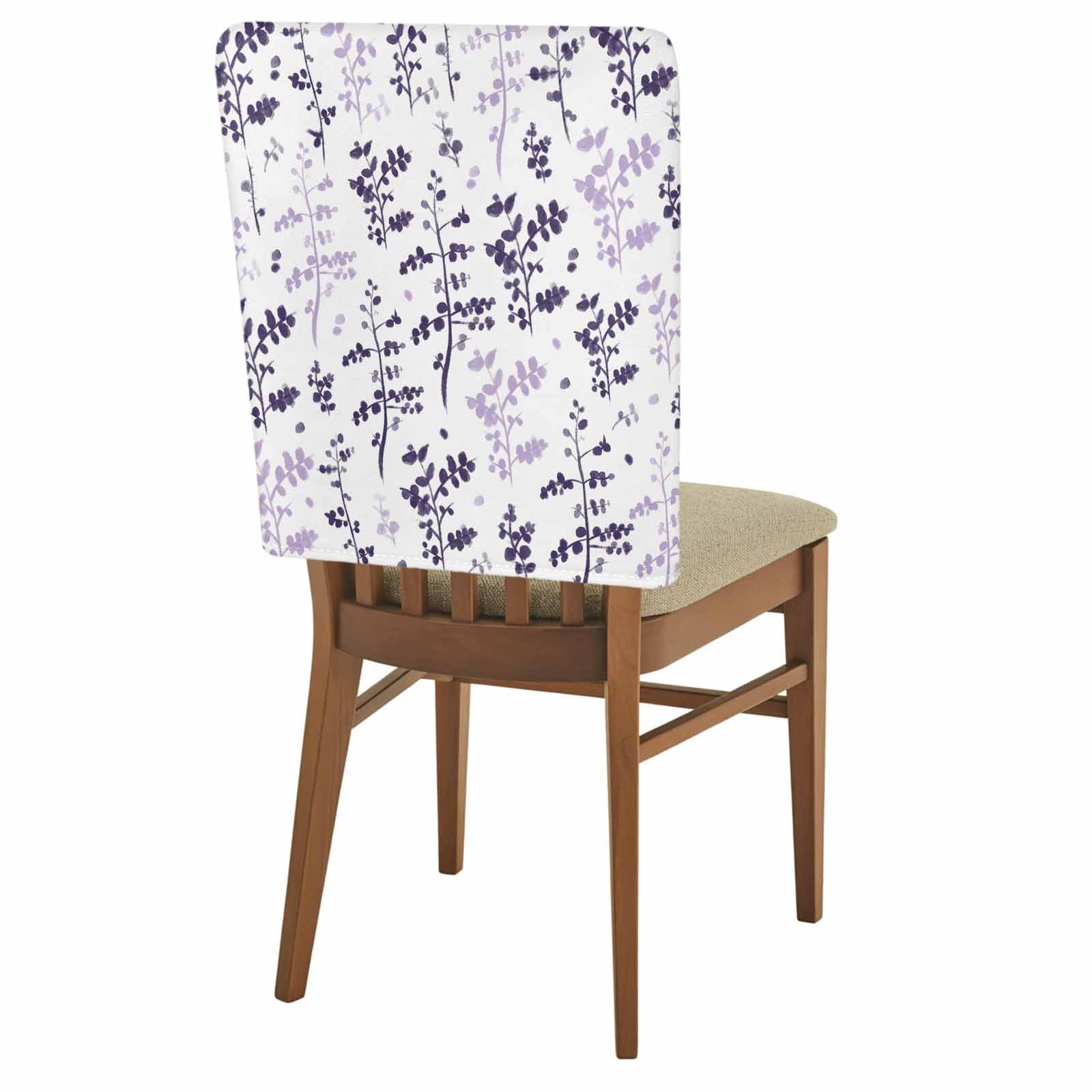 Farm Lavender Purple Leaves Chair Back Covers Set of 6, Country Style ...