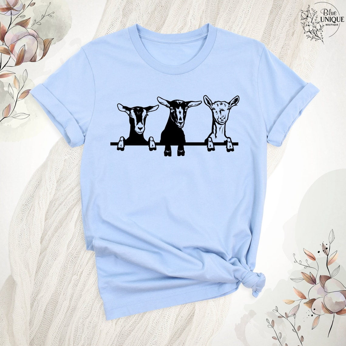 Farm Life Goat Lovers Shirt, Three Goats Shirt, Cute Goat T-Shirt, Farm ...