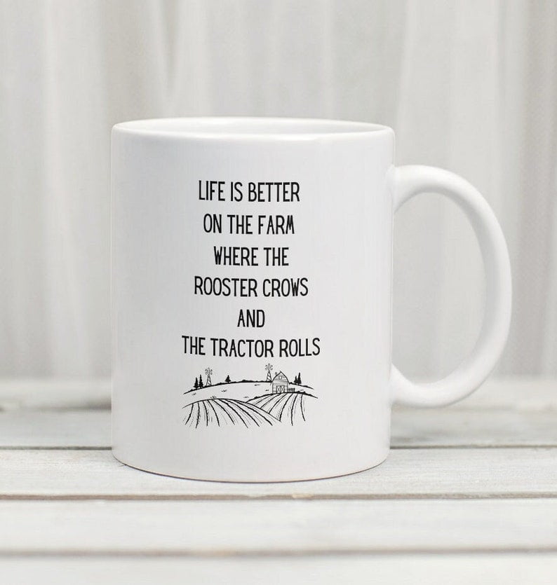 Farm Life Mug – Perfect for Farmers, Rooster Lovers & Tractor ...