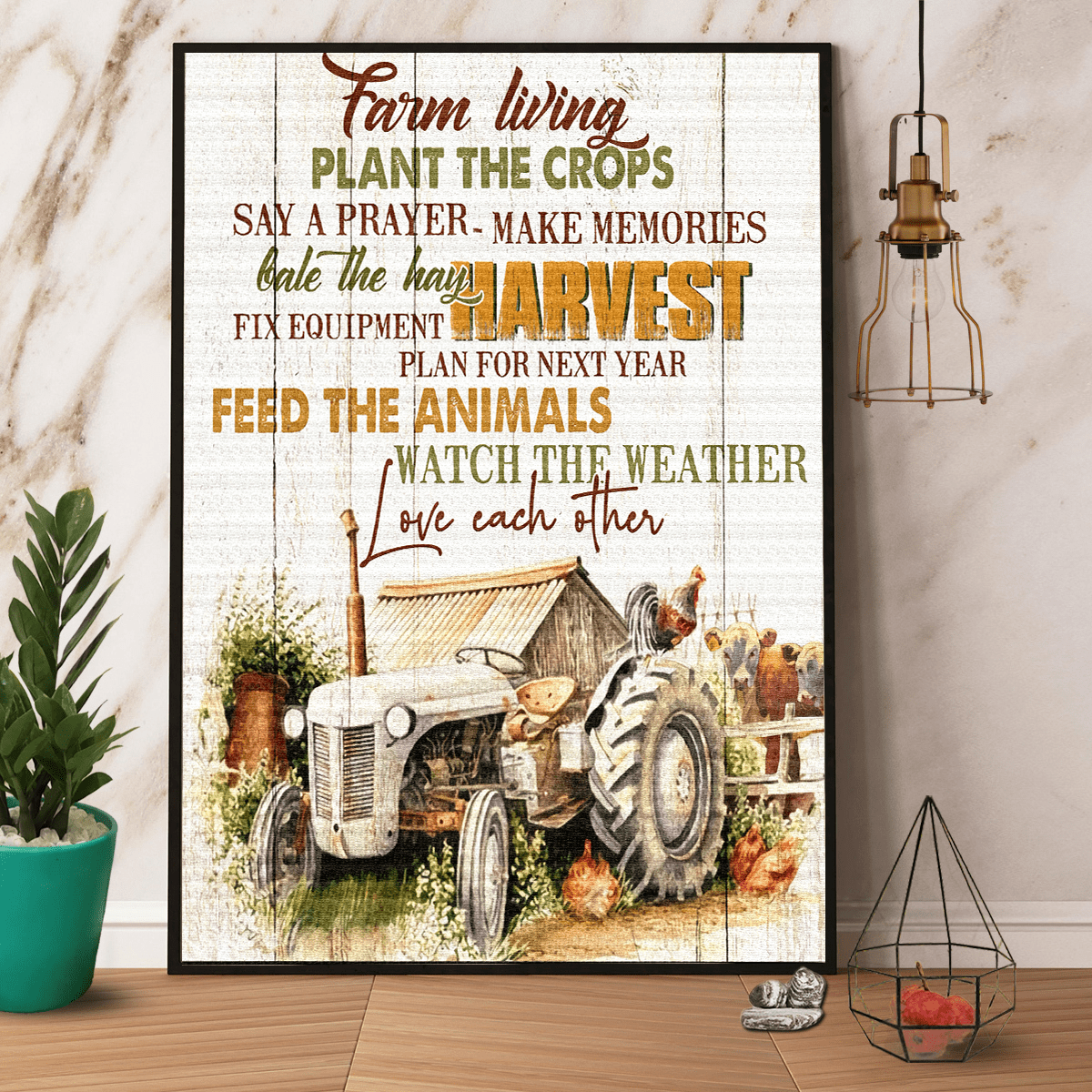 Farm Living Plant The Crops Say A Prayer Make Memories Paper Poster No ...