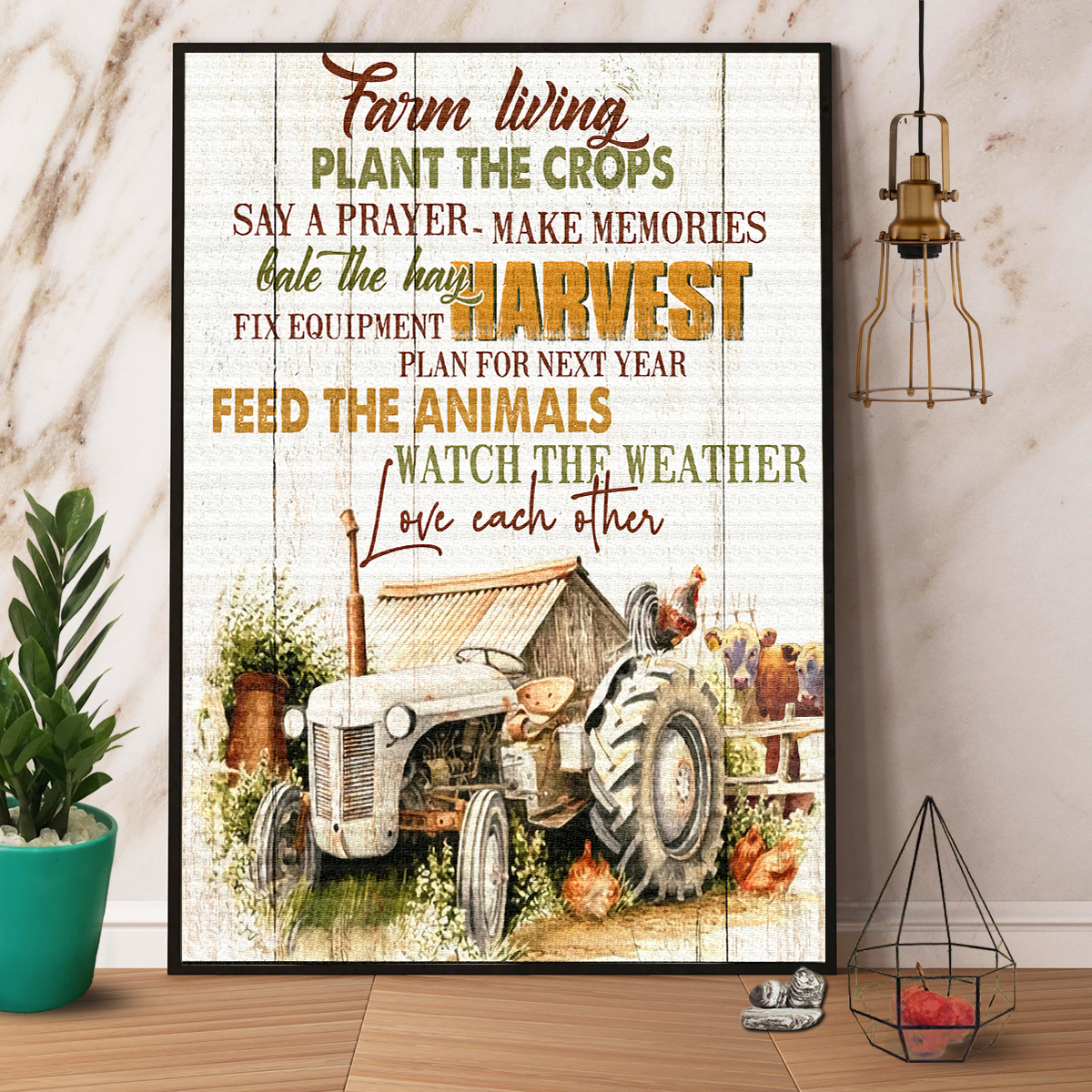 Farm Living Plant The Crops Say A Prayer Make Memories Paper Poster No ...