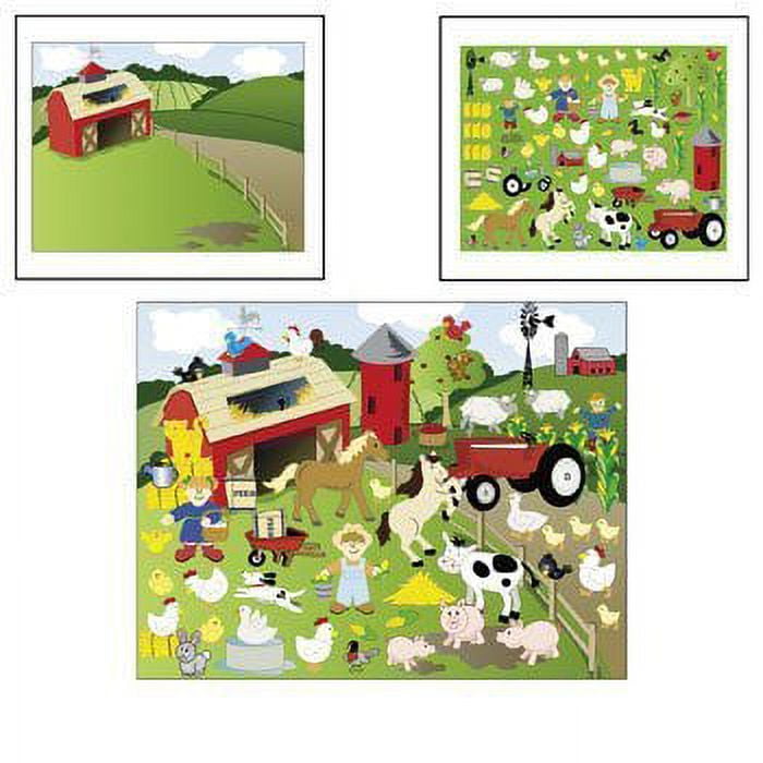 Farm Make A Sticker Scene - Stationery - 12 Pieces - Walmart.com
