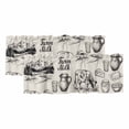 Farm Milk 2 Panels Kitchen Valance, Graffiti Cow Cartoon Cheese Gray ...