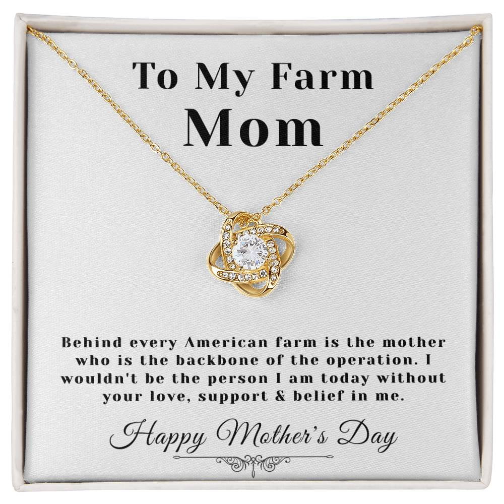 Farm Mom, Love Knot, Mother'S Day Beautiful Necklace, Message Card and ...