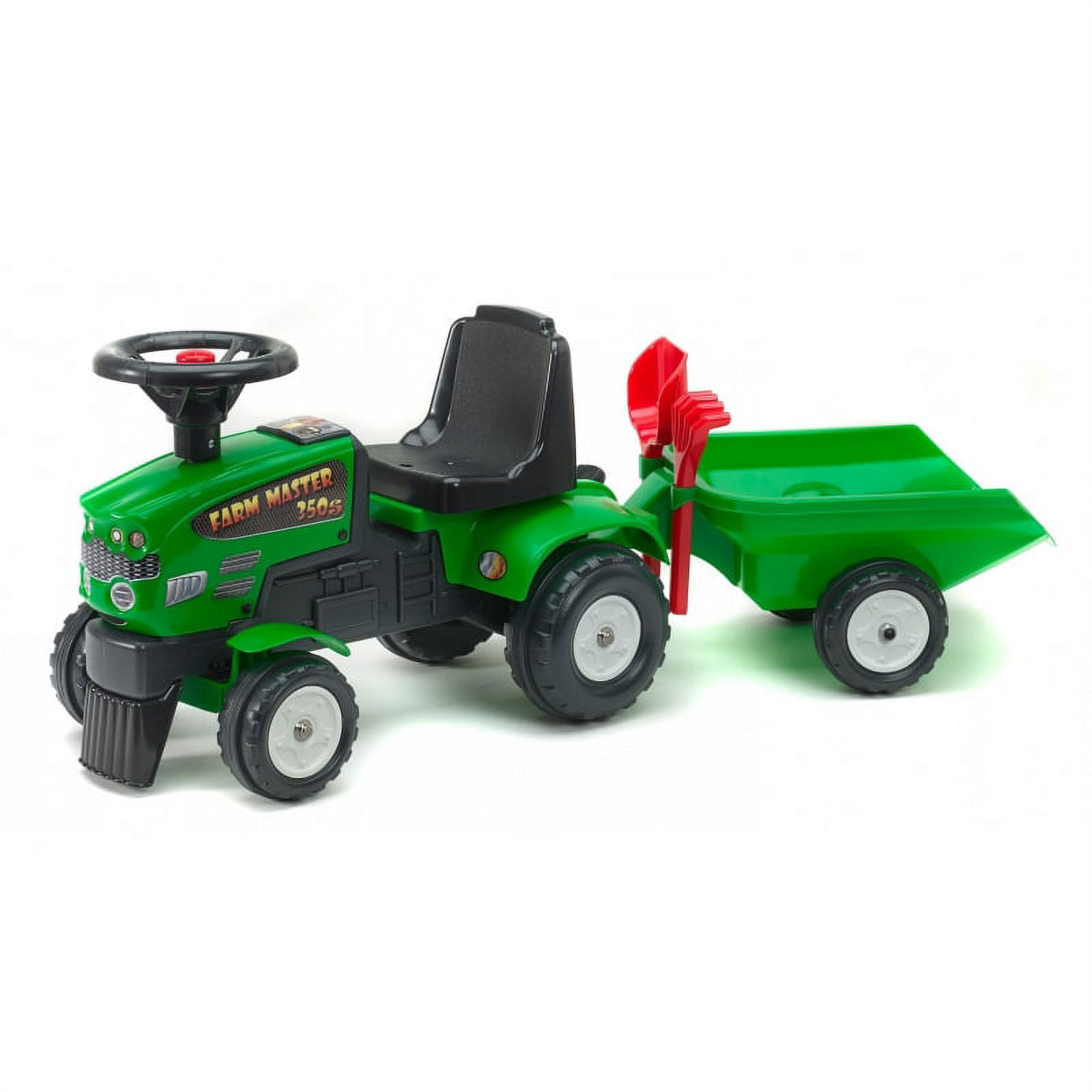 Farm Mustang 350S Push-along Tractor with Trailer & Accessories (Green ...