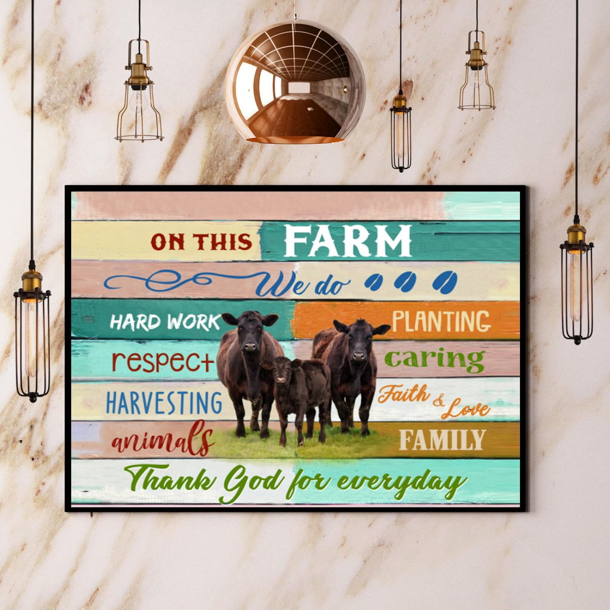 Farm On This Farm We Do Hard Work Thank God For Everyday Paper Poster ...