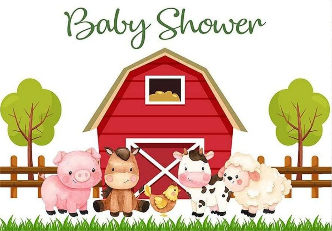 Farm Photo Background Banner Baby Shower ration Custom Birthday ...