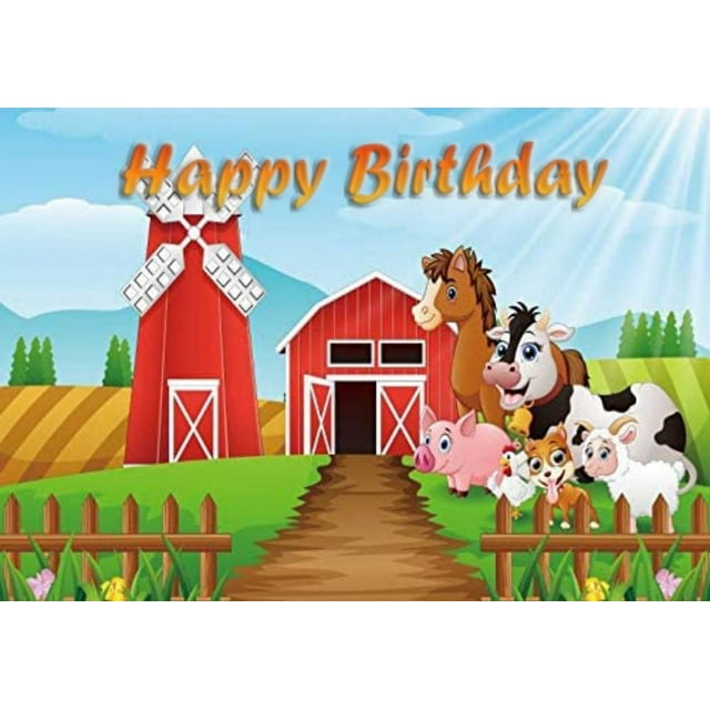 Farm Photo Background Banner Baby Shower ration Custom Birthday ...