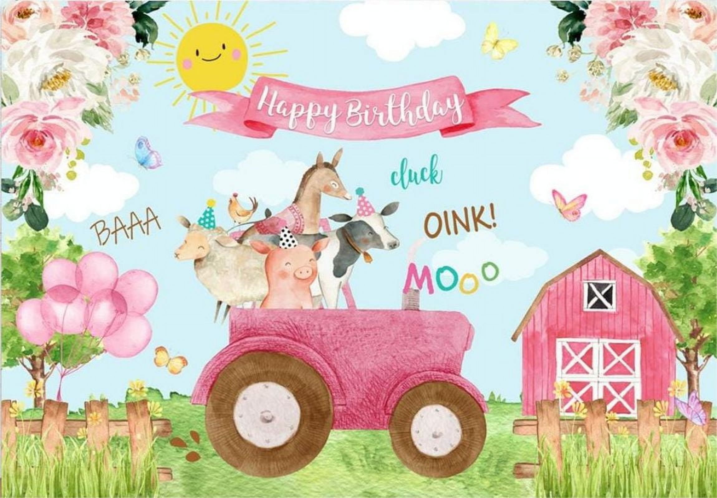 Farm Photo Background Banner Baby Shower ration Custom Birthday ...