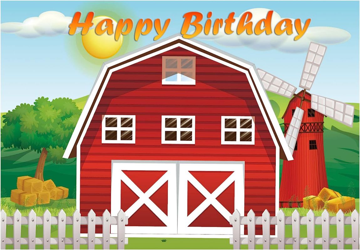 Farm Photo Background Banner Baby Shower ration Custom Birthday ...