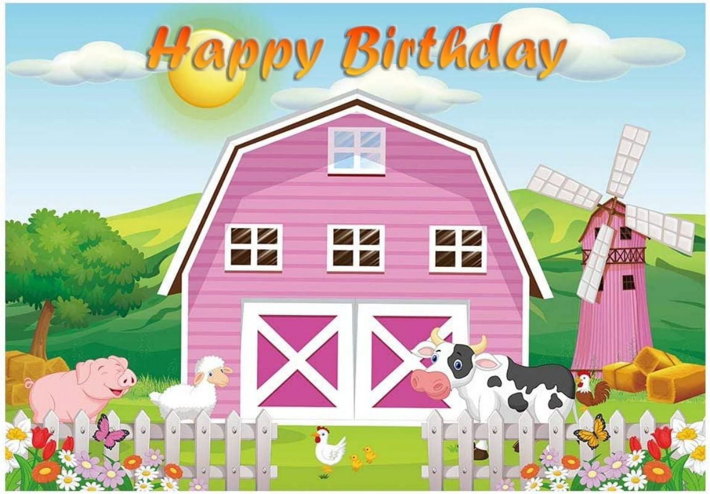 Farm Photo Background Banner Baby Shower ration Custom Birthday ...