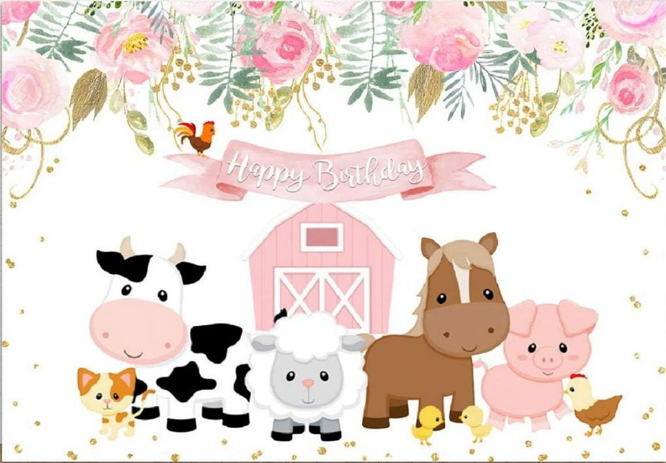 Farm Photo Background Banner Baby Shower ration Custom Birthday ...