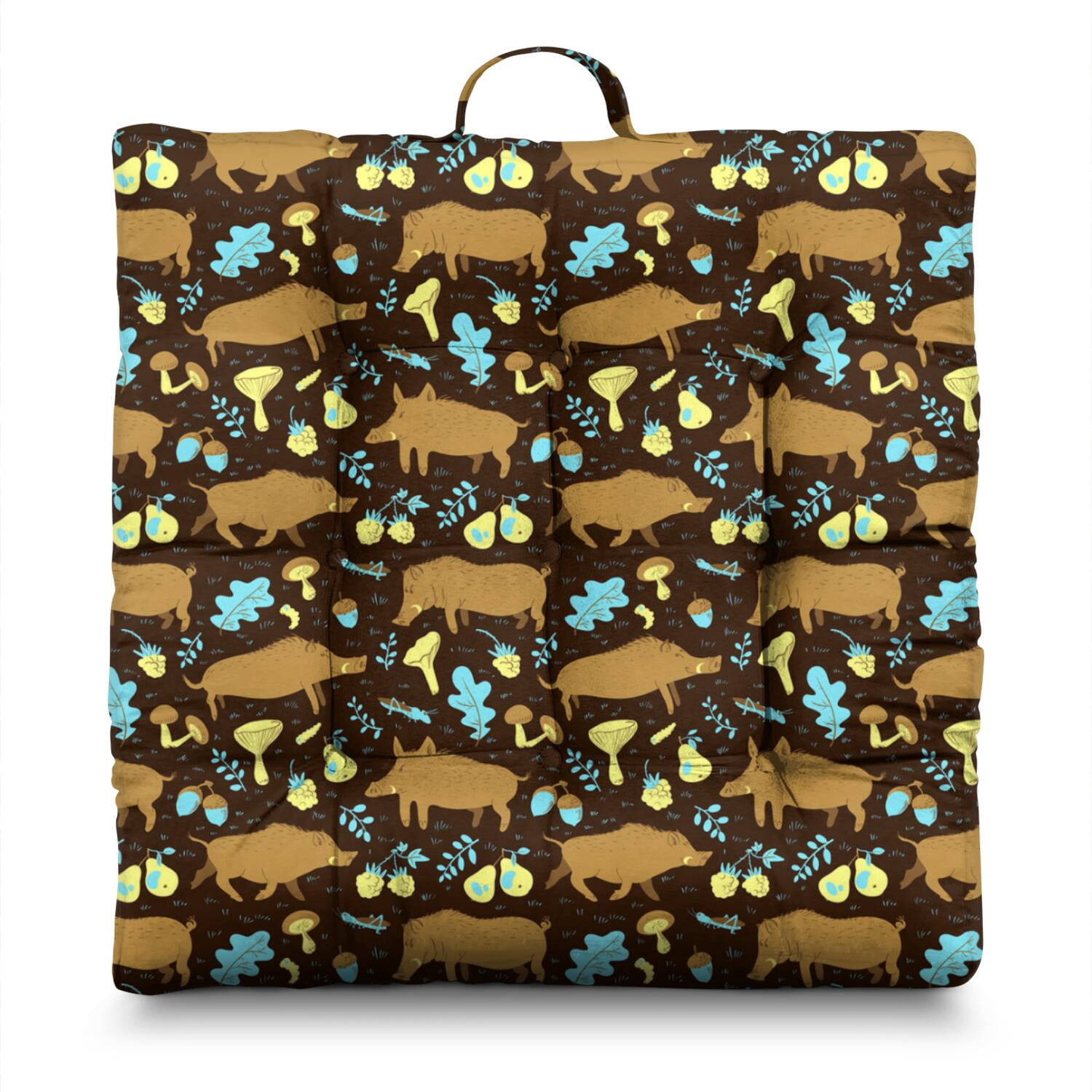 Farm Pig Aesthetic Floor Seating - 24" Square Thick Meditation Pillow ...